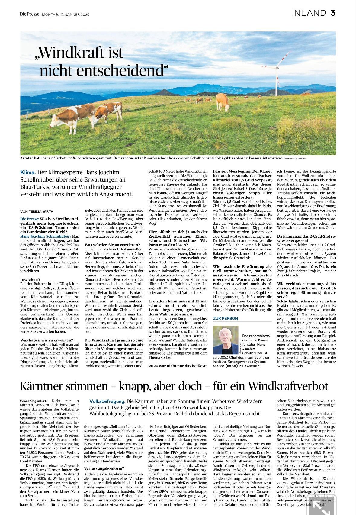 Austrian Newspaper Die Presse Interview | Mirage News